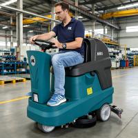 China Commercial Ride-on Floor Scrubber Double Brush 350W×2 | 900mm Squeegee | 153AH Battery for sale