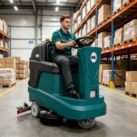 China Electric Ride-on Floor Scrubber 2×360mm Cleaning Path 4000㎡ Per Hour Heavy Duty for sale