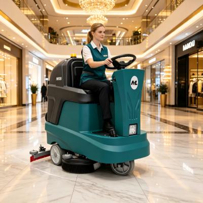 China Commercial Ride-on Floor Scrubber 70L Solution Tank 80L Recovery Tank Industrial Cleaning for sale