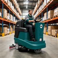 China Commercial Ride-on Floor Scrubber 70L Solution Tank 80L Recovery Tank Industrial Cleaning for sale