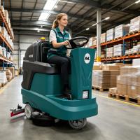 China Ride-on Floor Scrubber Dual 360MM Brush 120RPM 2 Years Warranty For Factory Warehouse for sale