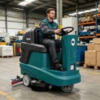 China Ride-on Floor Scrubber Integrated Washing And Suction For Hotel Shopping Mall Construction Works for sale