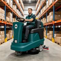 China Heavy Duty Ride-on Floor Scrubber 400W Water Suction Motor Full Automatic Floor Cleaner for sale
