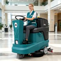 China Dual Brush Ride On Floor Scrubber F90A 350MM Cleaning Width Compact Ride Floor Washer for Supermarket for sale