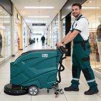 China Commercial Walk Behind Floor Scrubber Machine CE Certified Automatic Floor Washer for Hotel Supermarket Hospital for sale
