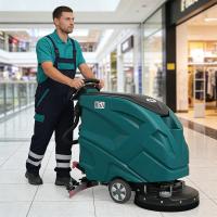 China Lithium Battery Walk Behind Floor Scrubber Industrial Floor Washer Low Noise Hard Surface Cleaning Equipment for sale