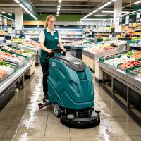 China Electric Industrial Floor Cleaning Machine Walk Behind Floor Scrubber Dryer for All Kinds Hard Floors Commercial Use for sale