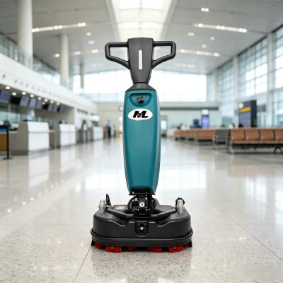 China Heavy‑Duty Compact Walk‑Behind Floor Scrubber Machine, 6L Recovery Tank for Production Facilities and Farm Workyard Cleaning for sale