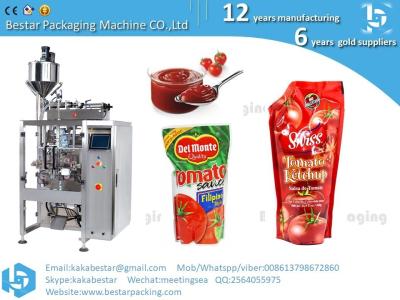 China Automatic Liquid Sauce Filling Sealing Machine 5-50ml Sachet Packing Ketchup Tomato Paste for sale