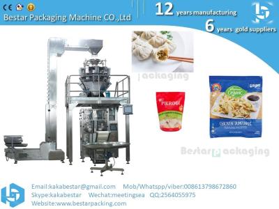 China Frozen Food Wonton Filling Packaging Machine with Zipper Vertical Bag Sealer 500g for sale