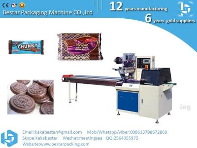 China Automatic Flow Packaging Machine for Chocolate Bar Candy Cookies 220V 50Hz for sale