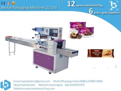 China Pillow Type Horizontal Biscuit Packing Machine Cookies Chocolate Bar Pillow Package Machine for sale