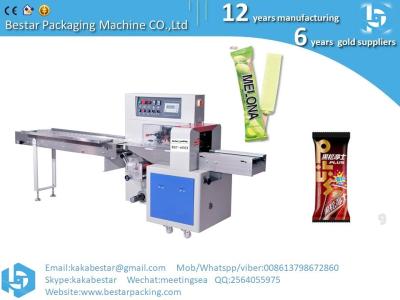 China Horizontal Automatic Popsicle Packaging Machine for Banana Mango Strawberry 100-200 Pcs/min for sale