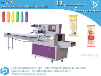 China Automatic Flow Ice Cream Stick Popsicle Packaging Machine for Fresh Fruit Making for sale