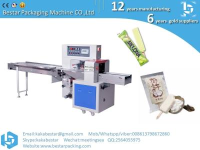 China Mini Colorful Fruit Popsicle Automatic Flow Ice Cream Stick Packaging Machine 220V for sale