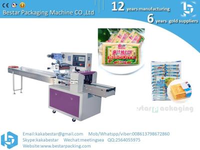 China Automatic flow packing machine for soda biscuit and seaweed soda biscuit packing machine for sale