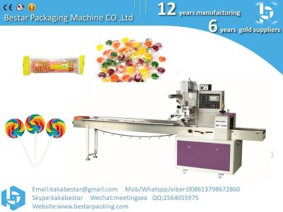 China High Speed Automatic Horizontal Pillow Packaging Machine for Lollipop Rainbow Candy 120 Packs per Minute for sale
