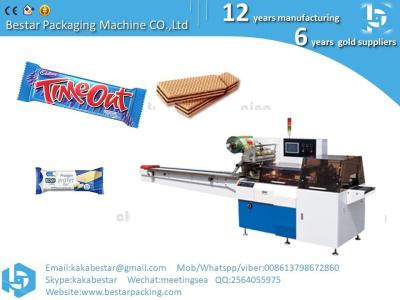 China Automatic Flow Packing Machine with Feeder for Wafer Packaging 220V 50Hz for sale