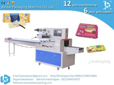 China Automatic Stainless Steel Packaging Machine for Wafer Soda Cookies 220V 50Hz for sale