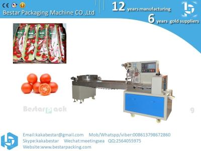 China Automatic Flow Wrap Packaging Machine for Cherry Tomato Chocolate Bar Bread Bag Wipes 120 Packs per Minute for sale