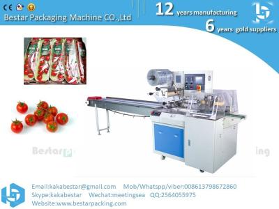 China High Efficient Mushroom Cucumber Apple Flow Packing Lettuce Cherry Tomato Cake Fresh Vegetable Fruit Packing Machine for sale