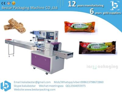 China Best Price Pillow Type Flow Pasta Wrap Equipment Automatic Bread Packing Machine Cheese Granola Chocolate Bar Packaging for sale