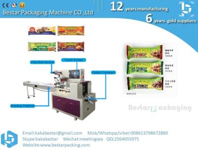 China Flow Pack Chapati Cake Popsicle Protein Bars Energy Granola Bar Sandwich Chocolate Cookie Biscuit Packaging Machine for sale