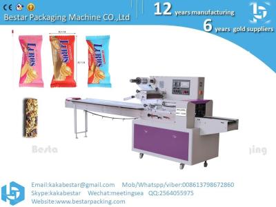 China High Efficiency Automatic Peanut Granola Candy Bar Flow Pillow Packing Machine Energy Bar Packaging Machine for sale