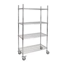 China 50kgs 1500mm 500MM 4 Tier Chrome Heavy Duty Metal Wire Shelving Unitfor Kitchen for sale