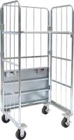 China Wire Mesh Metal Trolley Storage With Wheels Logistics Cart for sale