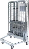 China Wire Mesh Metal Trolley Storage With Wheels Logistics Cart for sale