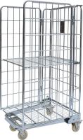 China Warehouse Steel Wire Logistics Trolley Container Storage Cages for sale