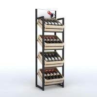 China 520MM 350MM Wooden Vegetable Display Rack And Fruit Display Stand 80KG for sale