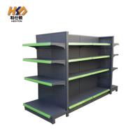 China Q235 80KG Double Sided Supermarket Gondola Shelf Retail Display Shelving for sale