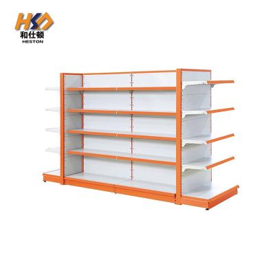 China Convenience Store Tidy Gondola Supermarket White Shelving Racks for sale