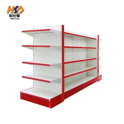 China Supermarket Store Shelf Convenience Store Gondola Rack Display Steel Groceries Shelves for sale