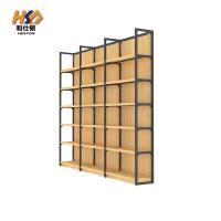 China Supermarket Wooden Grocery Shelf Rack Snack Shelf 80KG 900mm 1.95M for sale