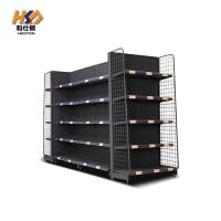 China Q235 Steel 2100MM Adjustable Black Metal Storage Shelf Racks 1.5mm ODM Convenient Shop for sale