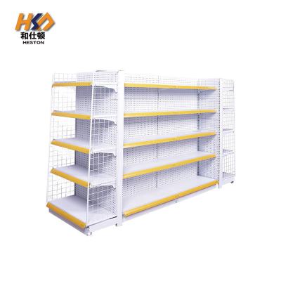 China Supermarket Shop Store Display Metal Iron Shelf Shelving Rack Racking Gondola for sale