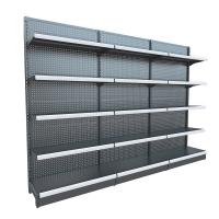 China 2.4m 7 Layer 1200MM Black Gondola Candy Rack Shelving Units For Supermarket 60kg for sale