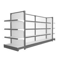 China 100KG Heavy Duty Steel Supermarket Shelf Rack Shelving Q235 Steel 1200MM for sale