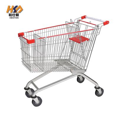 China 240L Hypermarket TPR Wheel Shopping Trolley Cart Eco Friendly 740mm for sale
