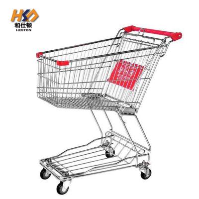 China 100l Metal Trolley Shopping Carts Powder Coating For Supermarket for sale