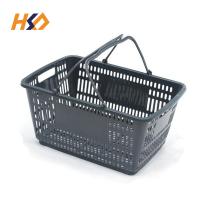 China 380MM 220mm 16L Plastic Rolling Basket With Handles for sale