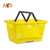 China 380MM 220mm 16L Plastic Rolling Basket With Handles for sale