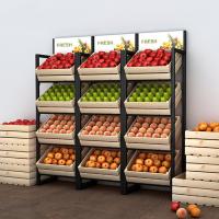 China 600CM 140CM 50kgs Vegetable And Fruit Display Stand Vegetable Rack For Shop for sale
