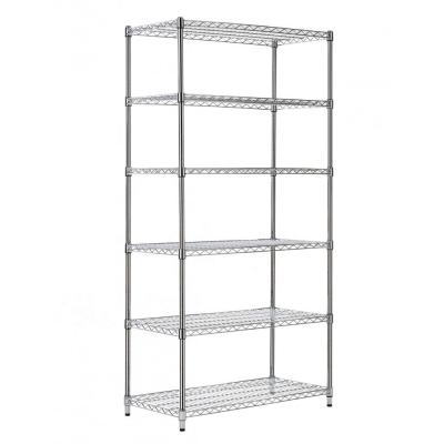 China Office Modern 6 Tier Chrome Wire Shelving Metal Steel for sale