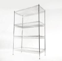 China Metal Chrome Plated Storage Wire Shelves With Wheel 4 Layer for sale
