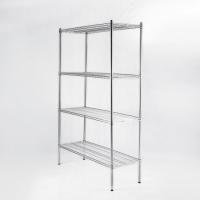 China Metal Chrome Plated Storage Wire Shelves With Wheel 4 Layer for sale