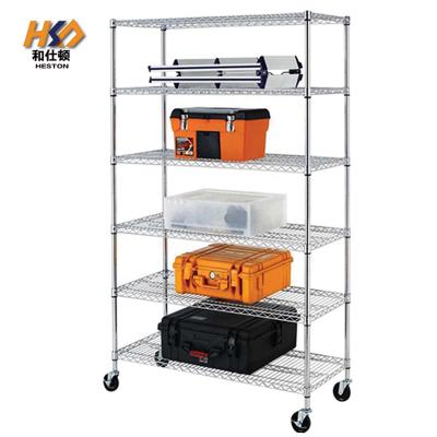 China 5 Tier Chrome Carbon Steel Storage Wire Shelves For Household Kitchen for sale